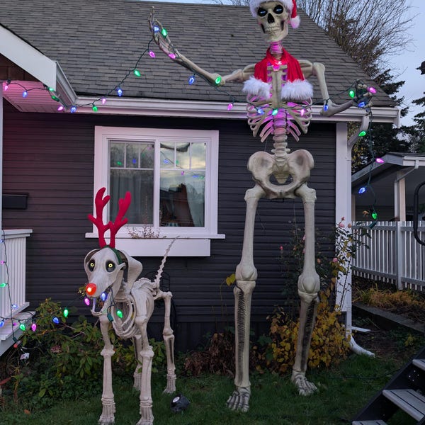 12’ Skeleton Santa Hat & Scarf (red) (skeleton NOT Included) - Etsy