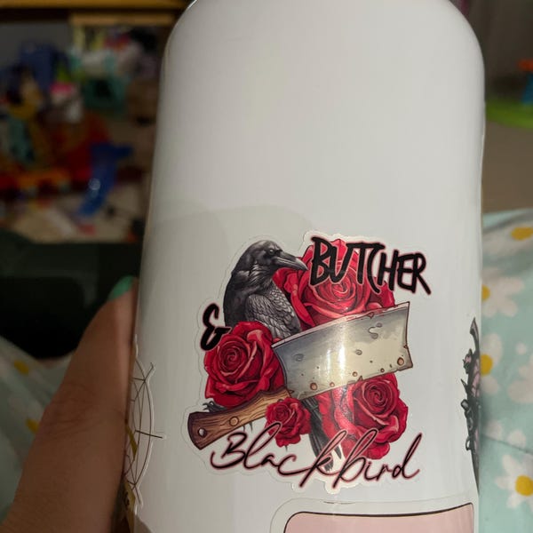 Butcher and Blackbird Sticker, Kindle Stickers, Bookish Stickers, Dark ...