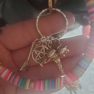 Wiccan Tools Key Ring Key Chain, Besom, Cauldron, Athame, Chalice and ...