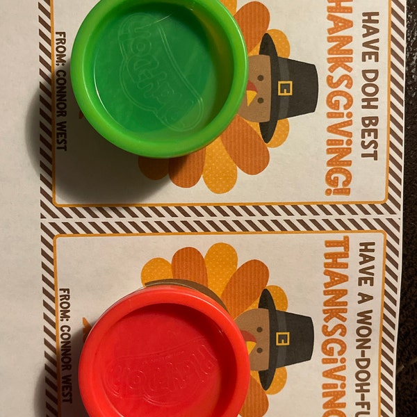 Printable Thanksgiving Play Doh Activity Cards for Kids | Non-candy ...