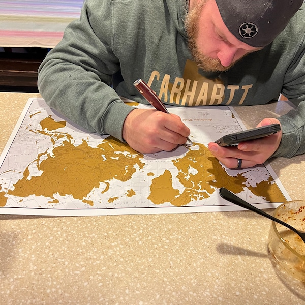 Scratch off Map Poster - Most Detailed World Map, Gift for Him, Gift ...