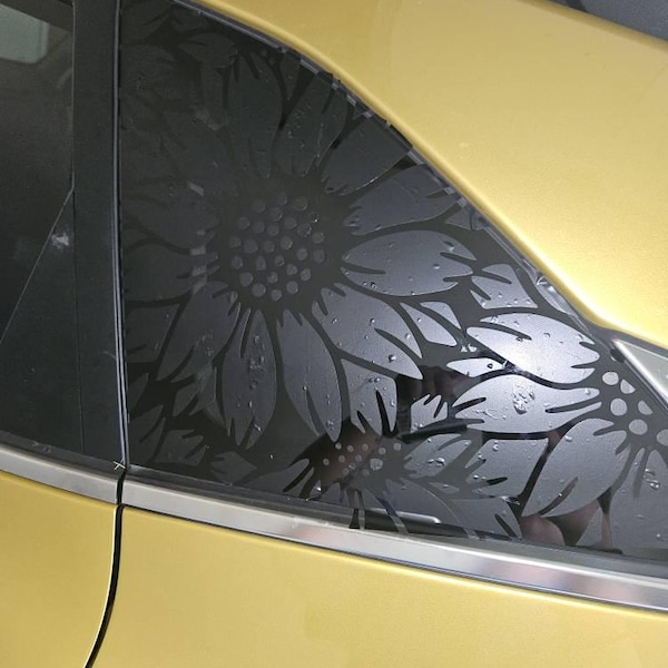Bold Sunflower Pattern - Car Window Decals - Etsy