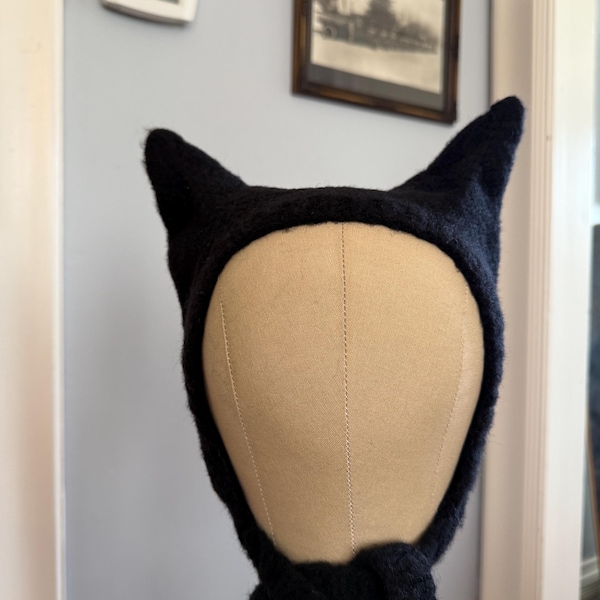 PATTERN for an Elevated, Adult Knitted Cat Hat / Kitty Ears Bonnet That ...