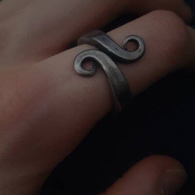 Forged Iron Ring, Jormungandr Ring, Infinity Ring, Pagan Ring, Viking ...