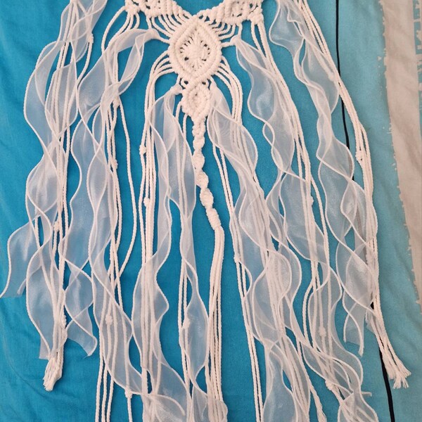 Macrame Veil, Macrame Wedding Veil, Boho Veil, Macrame Hairpiece ...