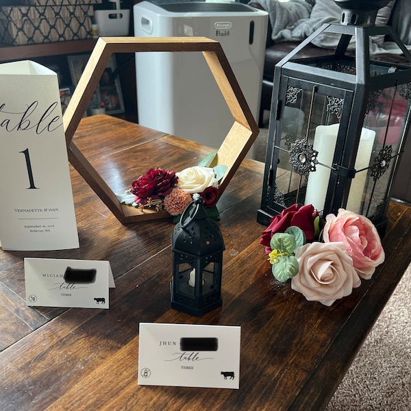 Modern Tri-fold Table Number Template, Instant Download, Editable Tri ...