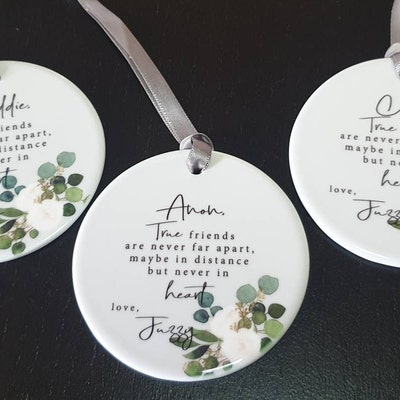 Personalised True Friends Are Never Far Apart Botanical....round ...