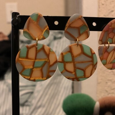 Checkerboard Translucent Tulip Drop/dangle Polymer Clay - Etsy