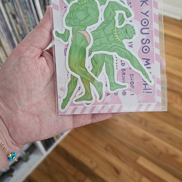 Buff Kermit the Frog Stickers | Original Vinyl Sticker Water Bottle ...