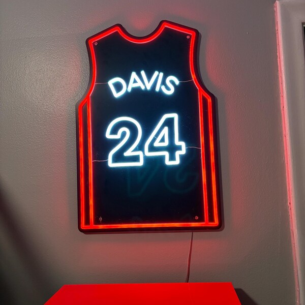 Custom Basketball Jersey Neon Sign,basketball Room Decor, LED Lights ...