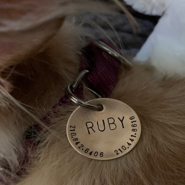 Custom Dog Tag / Custom Pet ID Tag - Lucy - in 1.25'' Domed Bronze ...