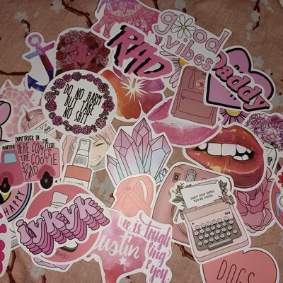 10-50 Pink Themed Stickers - Etsy