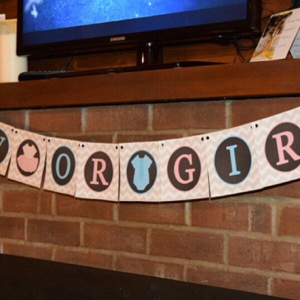 Gender Reveal Boy or Girl Bunting Banner Printable - Little Man or ...