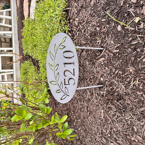 Personalized Address Stake - Custom House Number - Metal Address Sign ...