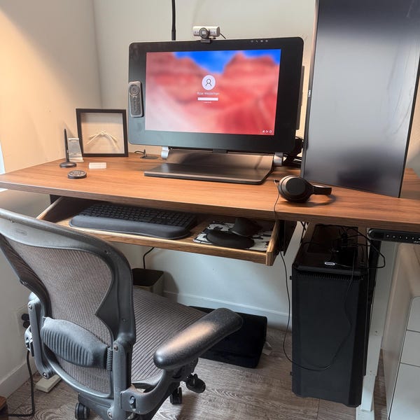 Sit-stand L-shaped Studio Corner Desk | 3-leg Imovr Base | Recording ...