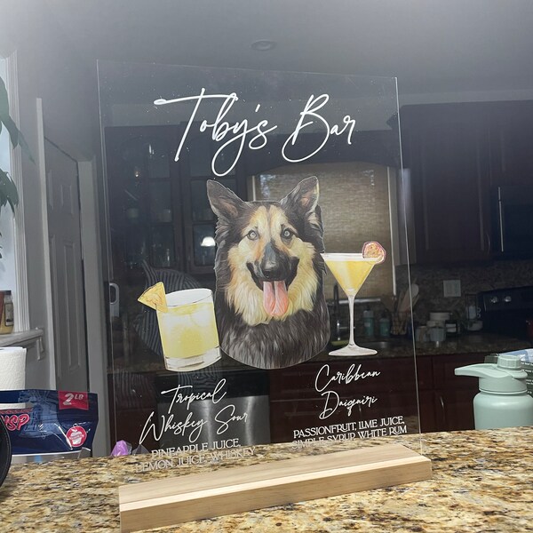 Dog Drink Wedding Sign Bar Menu Custom Pet Painting, Dog Bar Sign ...