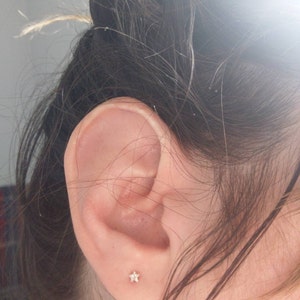 14K Solid Gold Finger Sign and Hand Gesture Barbell Piercing - Etsy