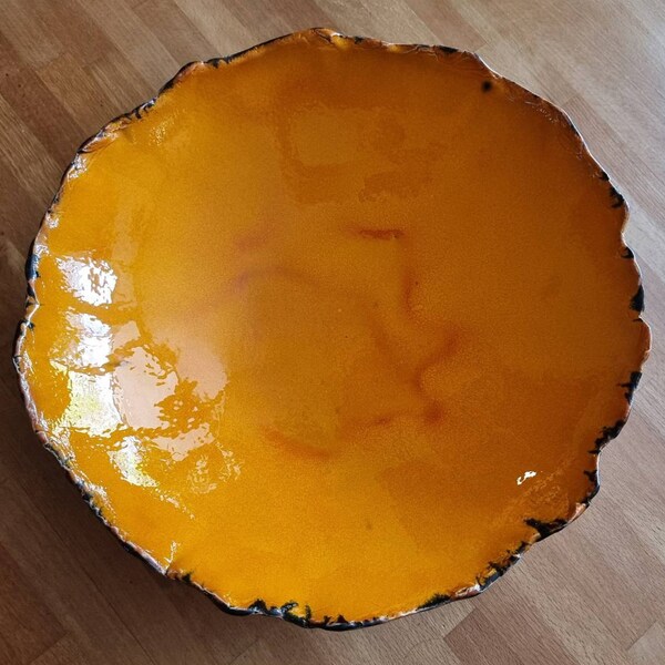 Red Ceramic Platter, Large Pottery Platter, Handmade Serving Platter ...