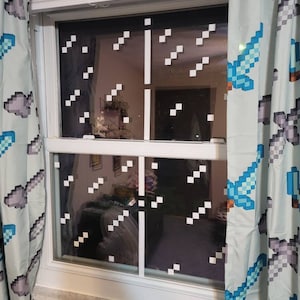 Pixelized Window Decals Minecraft Style Video Game Vinyl Stickers Boys ...