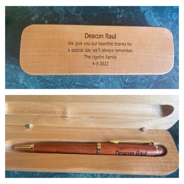 Personalized Deacon Gift: Ordained Minister Engraved Wood Pen - Etsy