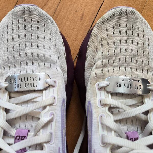 Personalized Shoe Tags, Hand Stamped Shoe Tag, Marathon Runners, Gift ...