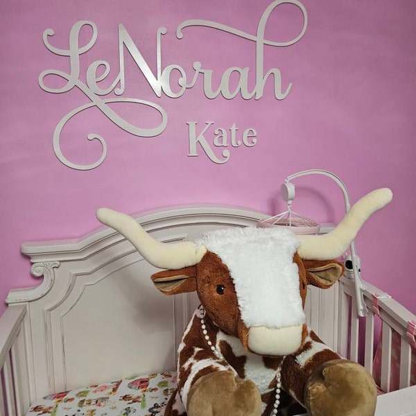 Girly Swirly Calligraphy Laser Cut Name Sign for Above a Bed or Crib - Etsy