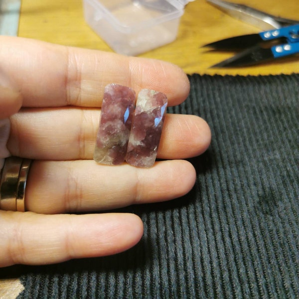 Natural Gemstone Rose Cut Stone, Flat Back Stones Match Pair, Mix Semi ...