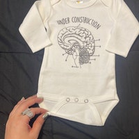 Under Construction Brain Diagram Onesie® - Science Themed Baby Clothes ...
