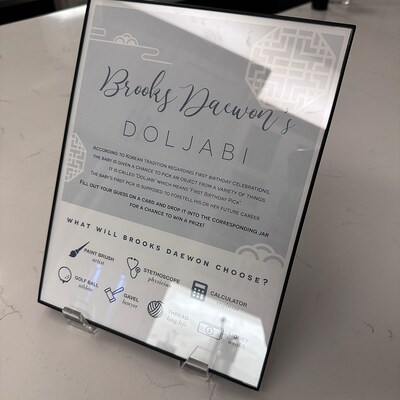 Personalized, Dohl, Dol, Korean 1st Birthday, Sign, Dohl Decoration ...