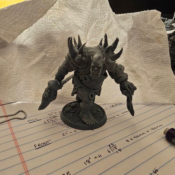 Ogre With Mace 28mm & 32mm Scale 73mm Tall Dungeons and Dragons ...