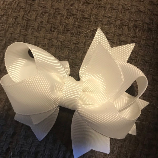 White Hair Bow - White Bows, Hair Bows, Boutique Hair Bows, Girls Hair ...