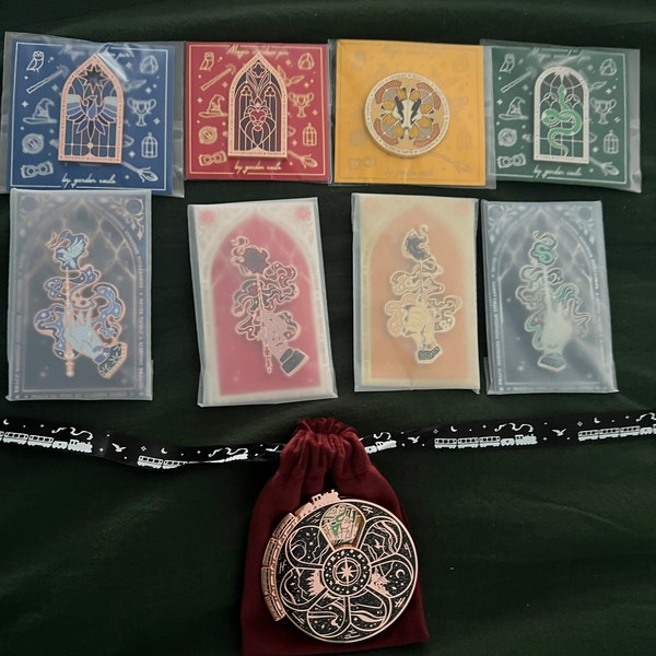 Stained Glass Magic Windows Enamel Pins Set - Etsy