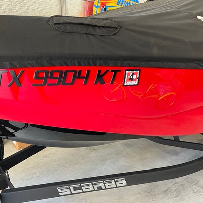 Wake Series Domed Boat Lettering White Center / Chrome Outline Raised ...