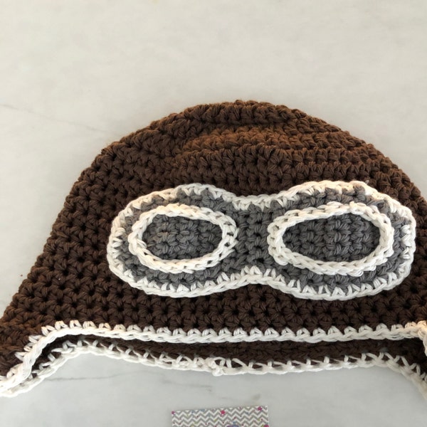 Newborn Aviator Hat, Baby Aviator Hat, Newborn Photo Prop, Baby Boy Hat ...