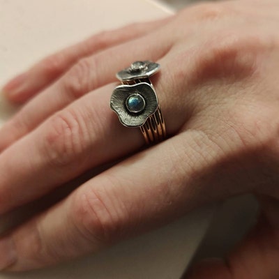 Raven Relic Ring, Sterling Silver and Genuine Sapphire Talisman Ring - Etsy