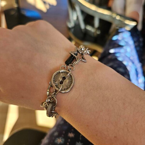 Punk Style Watch Face Bag Chain,multicolor Clocks Chunky Silver Bag ...