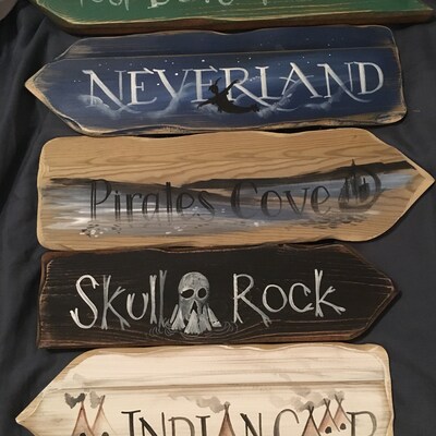 Peter Pan Inspired Single & Multi Pack Signpost Signs Neverland Lost ...