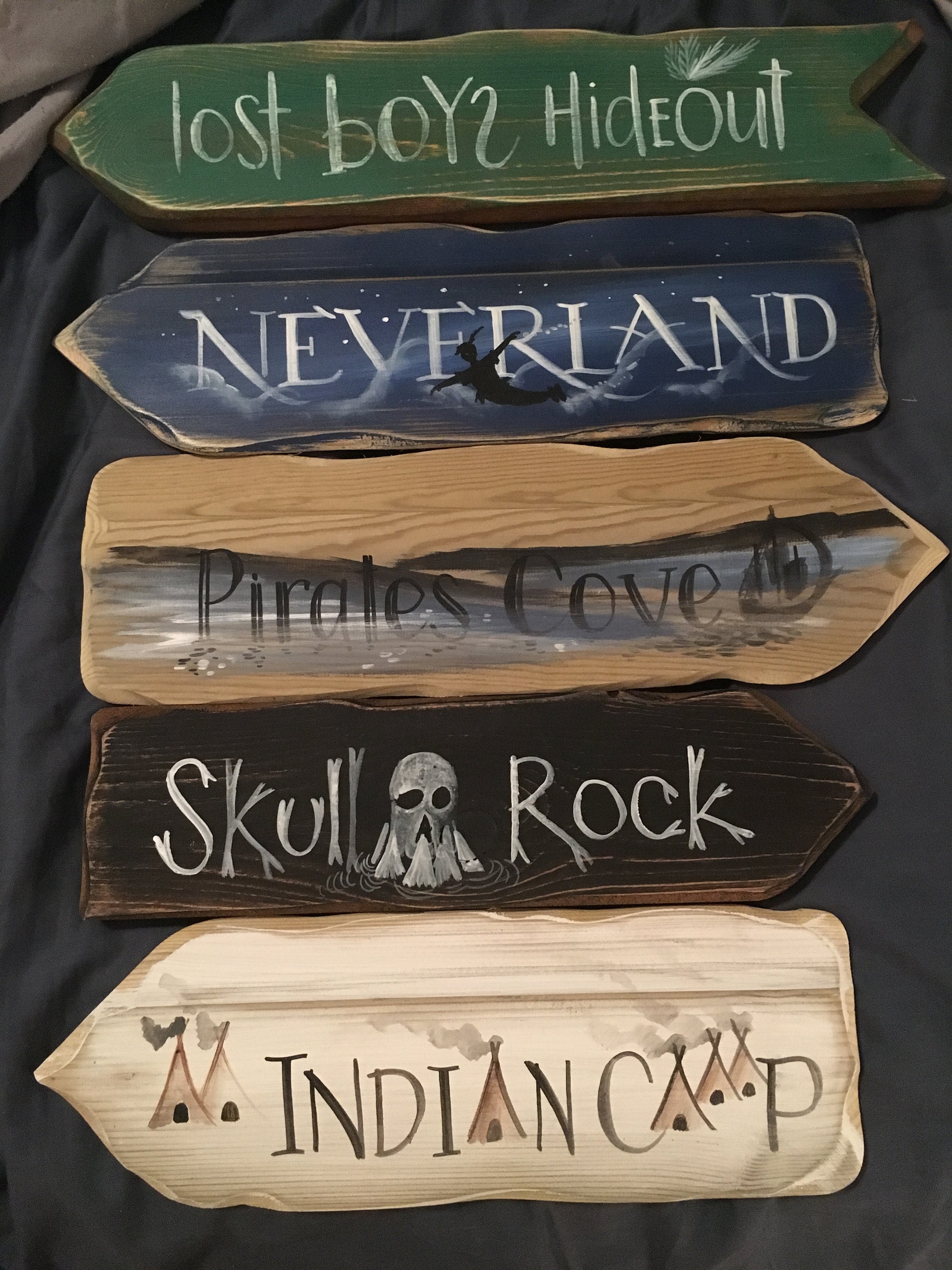 Peter Pan inspired Single & Multi pack signpost signs Neverland Lost ...