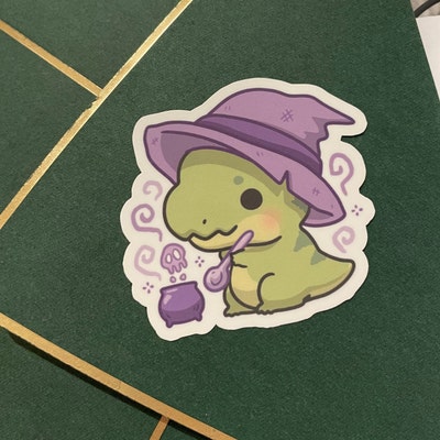 Witchcraft Dino Stickers, Cute Dinosaur Sticker, Cute Halloween Sticker ...