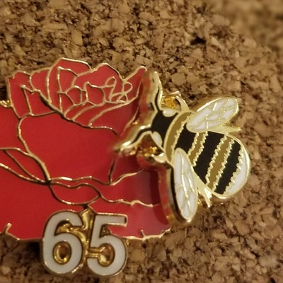 Mini Bee Pin, Tiny Gold Hard Enamel Honeybee Lapel Pin Badge, Nature ...