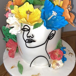 Lady Face Silhouette Cake Topper Acrylic - Etsy