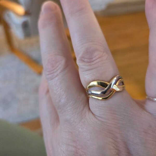 14K Solid Gold 2 Tone Ring 925 Sterling Silver 2 Tone Ring Solid Gold 14k-solid-gold-2-tone-ring-925-sterling-silver-2-tone-ring-solid-gold