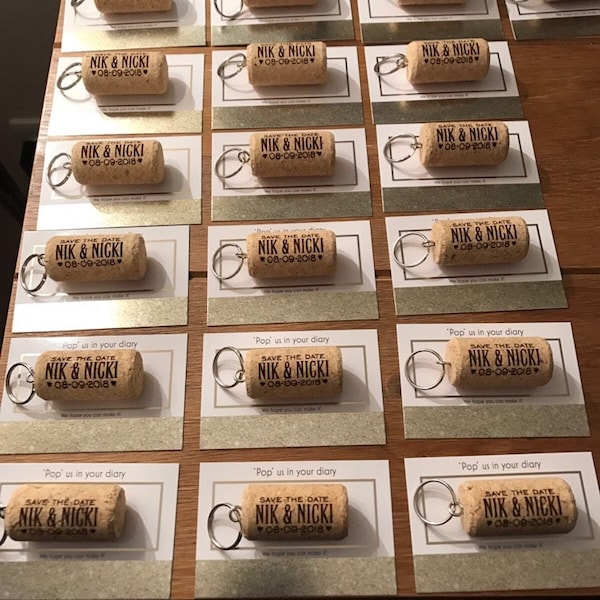 40 Personalised Engraved save the Date Corks Personalised Corks, Custom ...