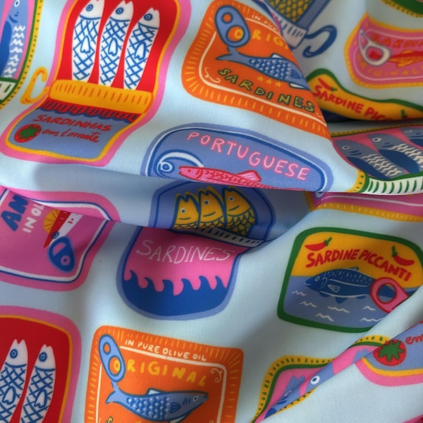 Colorful Sardines Seamless Pattern, Dolce Vita Inspired for Food Lovers ...