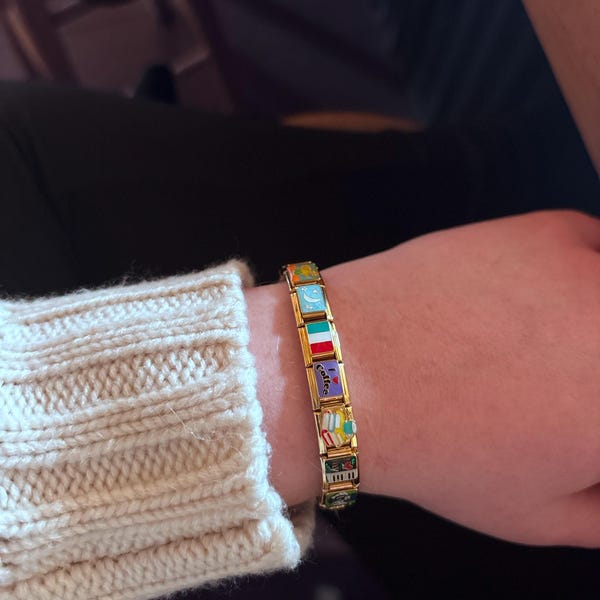 Gold Italian Bracelet, Custom Gold Italy Charms, Personalized Italian ...