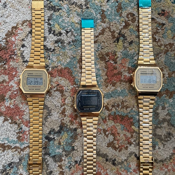 CASIO Gold/black A168WG Original Digital Illuminator Watch - Casio ...