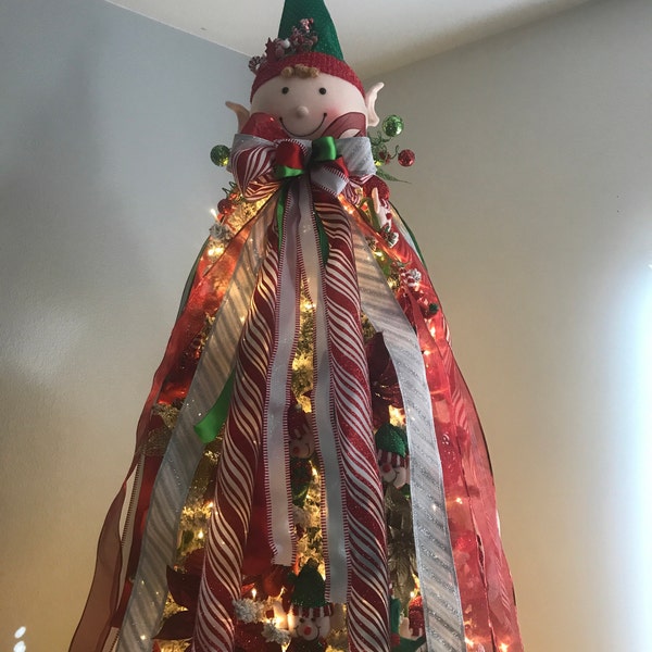 BEST SELLER Elf Head Tree Topper, Christmas Tree Toppergreat Gift - Etsy