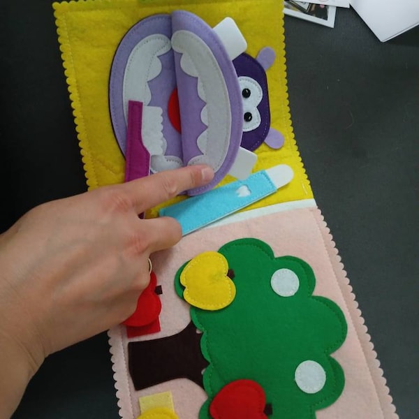 Personalized Montessori Baby Toy and Sensory Felt Book, Educational ...
