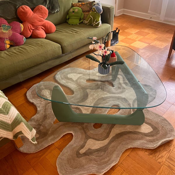 Raspberry Red Scalloped Tufted Area Rug, Plain Shade Hand-tufted Wool ...