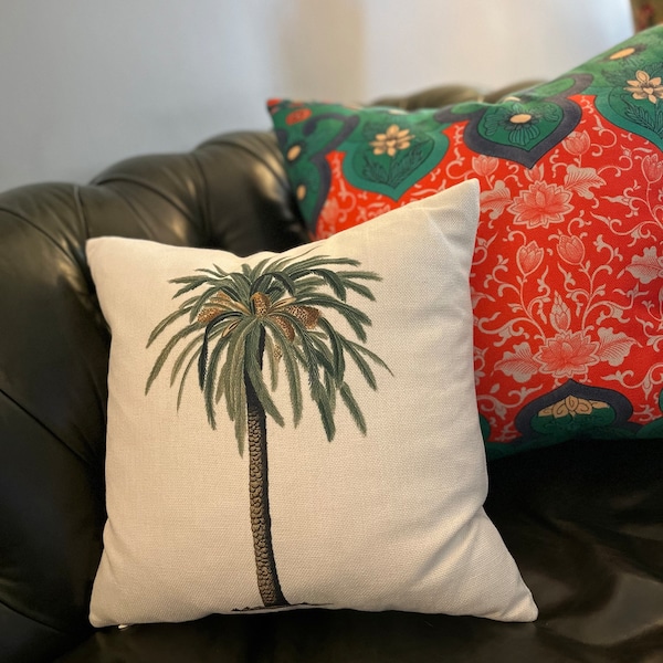 Palm Tree Decorative Pillow Cover, Tropical Decor Pillow Cover 18x18 ...